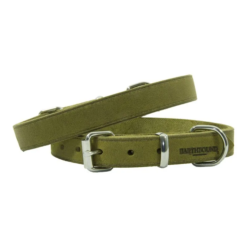 Earthbound Soft Country Leather Collar Green